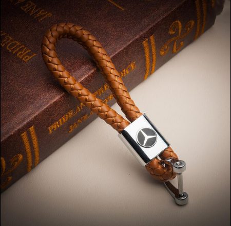 Mercedes-Benz logo Leather Keychain