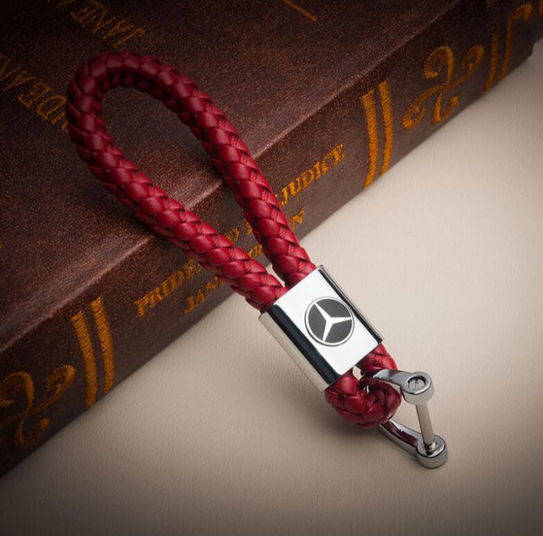 Mercedes-Benz logo Leather Keychain