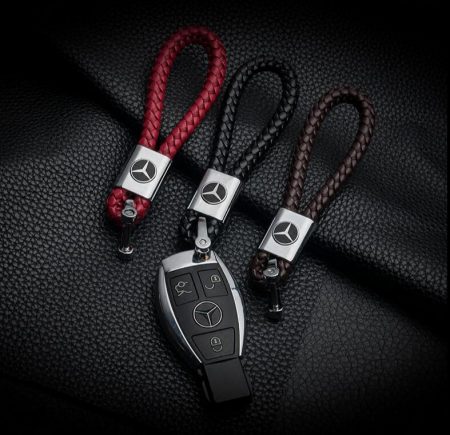 Mercedes-Benz logo Leather Keychain